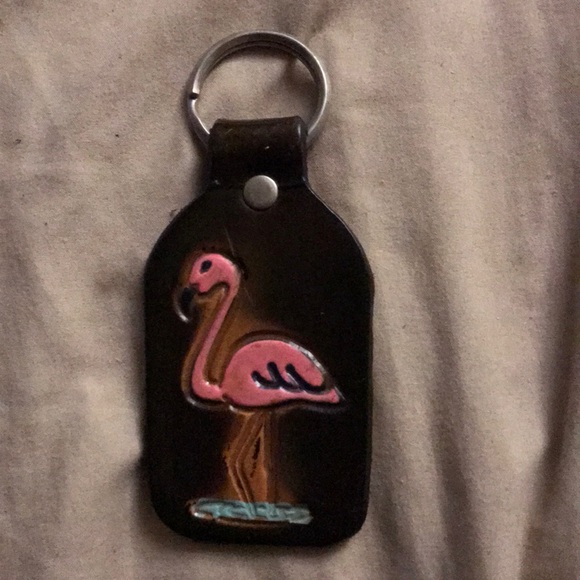 Accessories | Cute Leather Flamingo Keychain | Poshmark